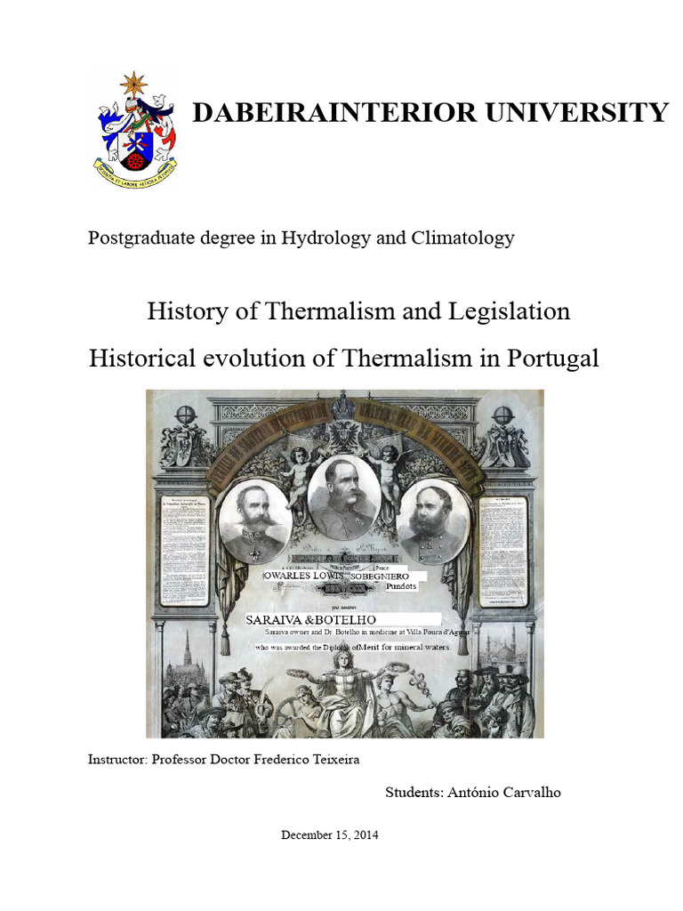 Historical Evolution of Thermalism in Portugal | PDF | Tourism | Spa