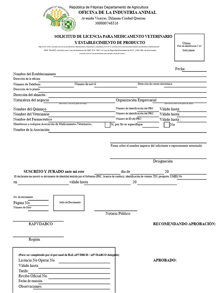 RF FVDB-02 Solicitud para LTO VDAP | PDF | Farmacéutico | Seguridad ...