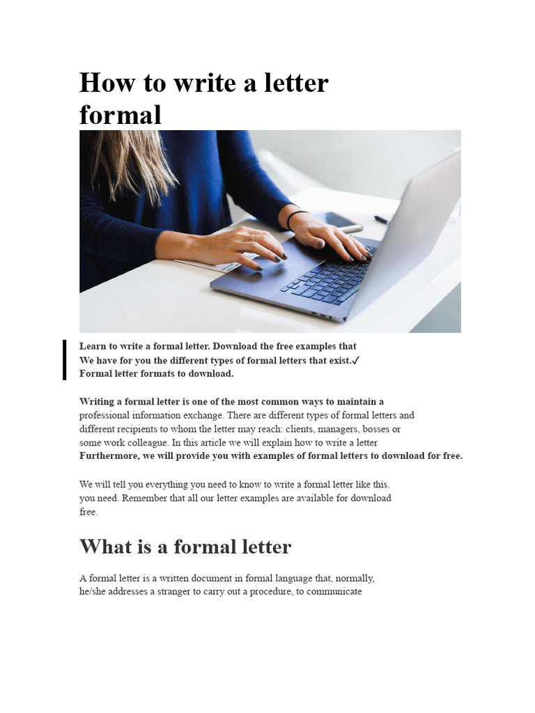 Guide to Writing Formal Letters | PDF
