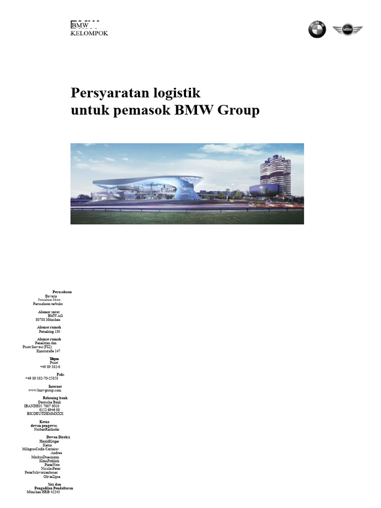 Persyaratan Logistik Pemasok BMW | PDF