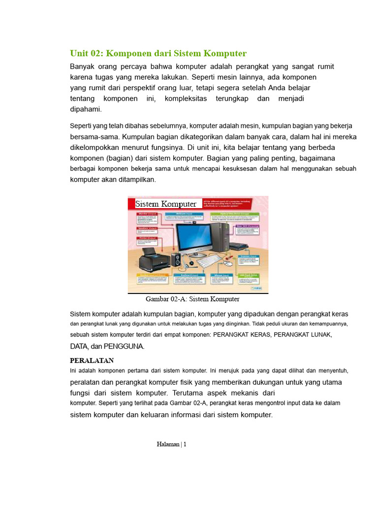 Unit 2 Komponen Sistem Komputer | PDF