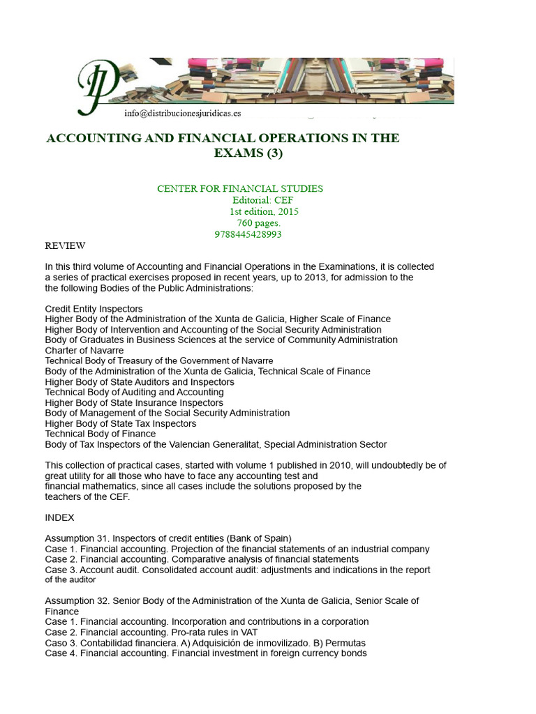 Accounting Exercises for Public Administration Exams | PDF | Financial ...