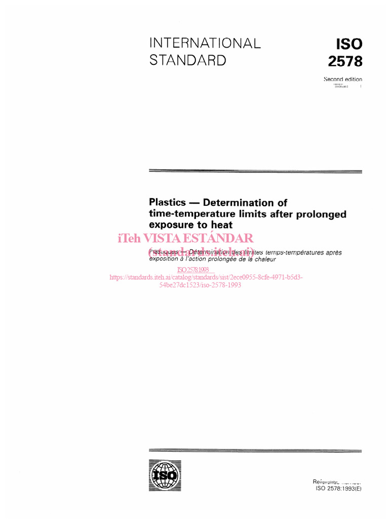 ISO 2578:1993 - Vista Previa Estándar | PDF