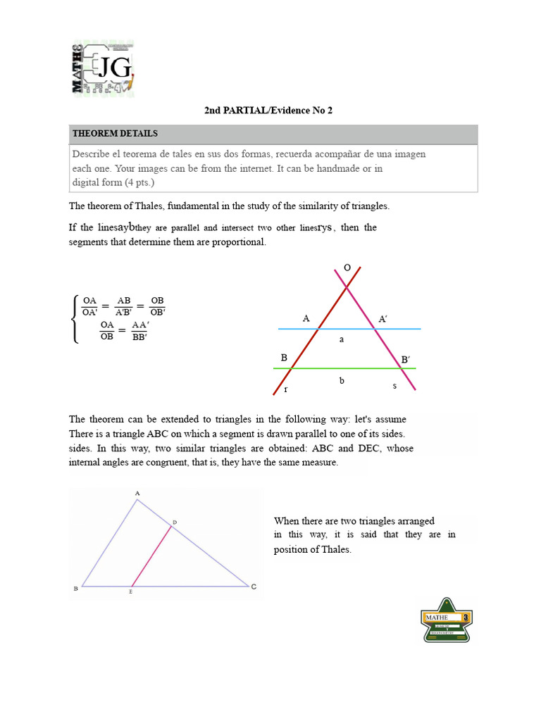 Thales' Theorem and Triangle Proportions | PDF | Elementary Geometry ...