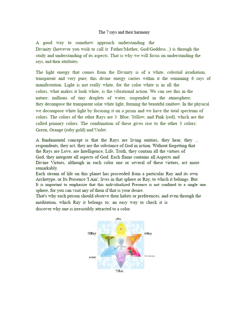 The 7 Rays and Their Decrees | PDF | Divinity | Color