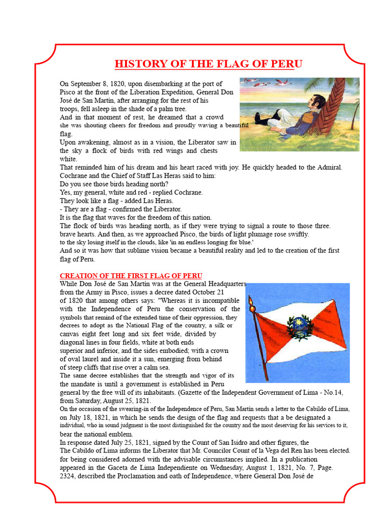History of The Flag of Peru | PDF | Symbols | Heraldry