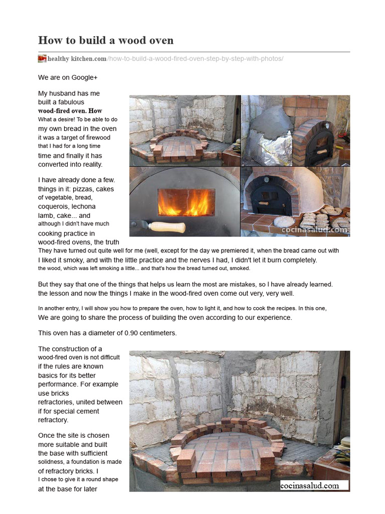 Build a Wood-Fired Oven Guide | PDF | Brick | Vault (Architecture)