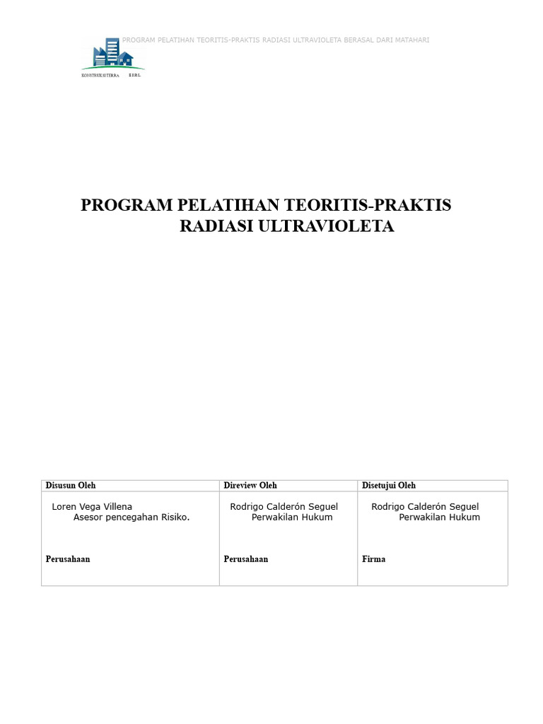 Program Pelatihan Teoritis Dan Praktis. | PDF
