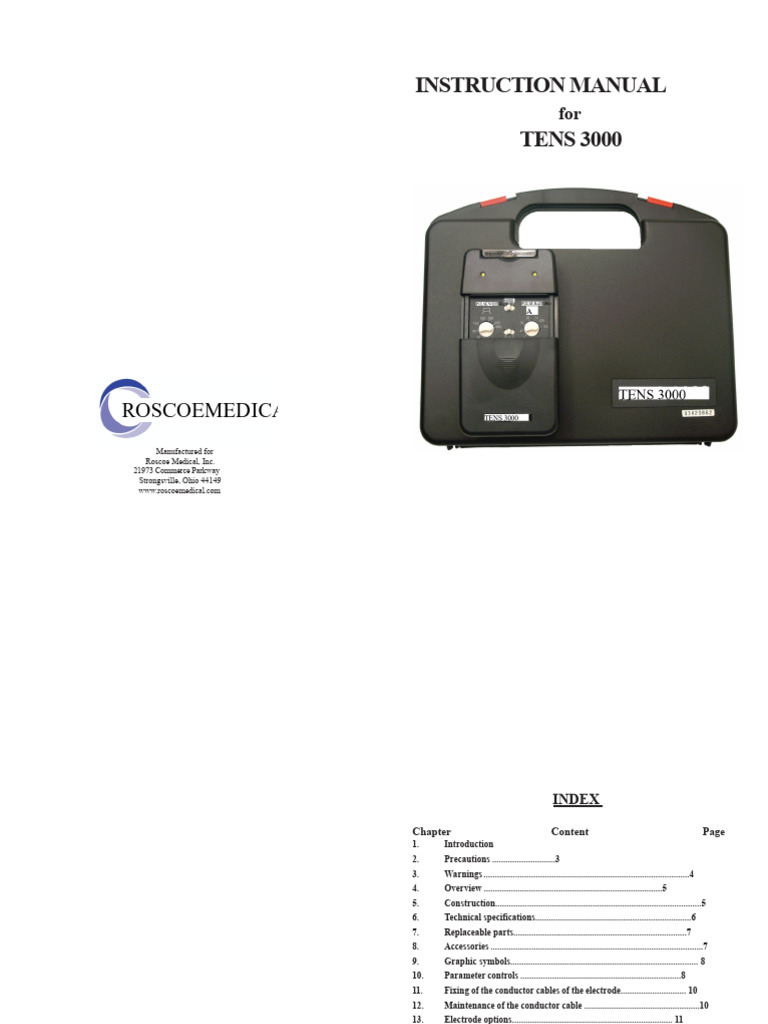 TENS 3000 User Instructions | PDF | Pain | Electrical Connector