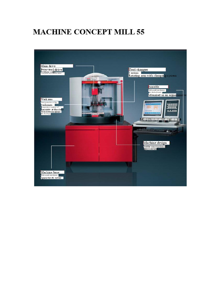 Machine Concept Mill 55 Overview | PDF | Screw | Machines