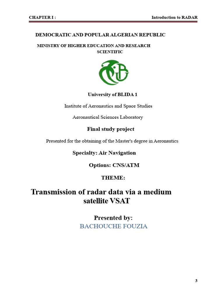 Radar Systems Overview in Algeria | PDF | Antenna (Radio) | Radar