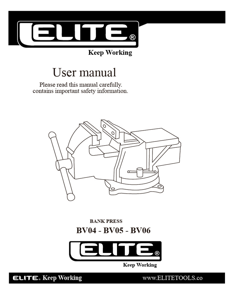 Elite Tools Bank Press User Manual | PDF | Screw | Drill