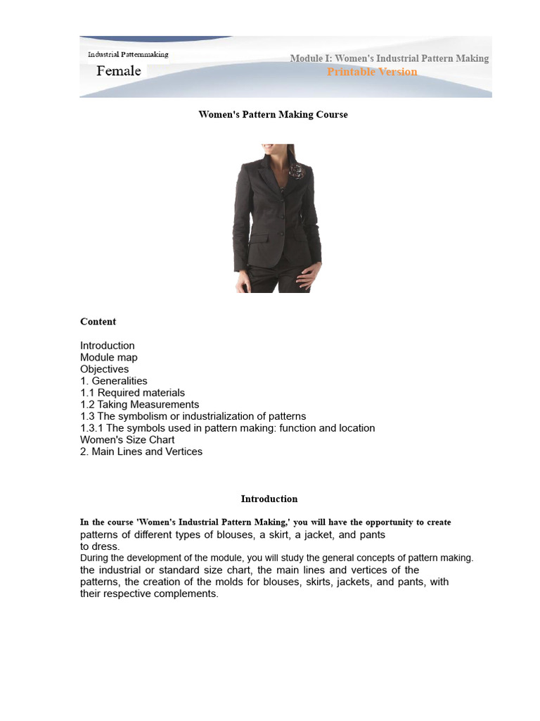 Printable - Female - Pattern 1 | PDF | Waist | Blouse
