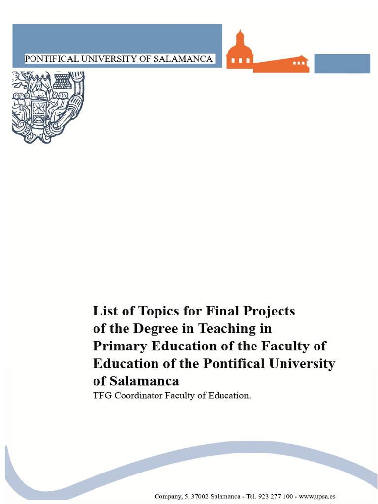 Primary Education TFG Topics | PDF | Science | Pedagogy