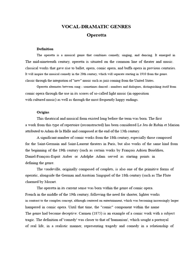 Operetta Course | PDF | Operetta | Arthur Sullivan