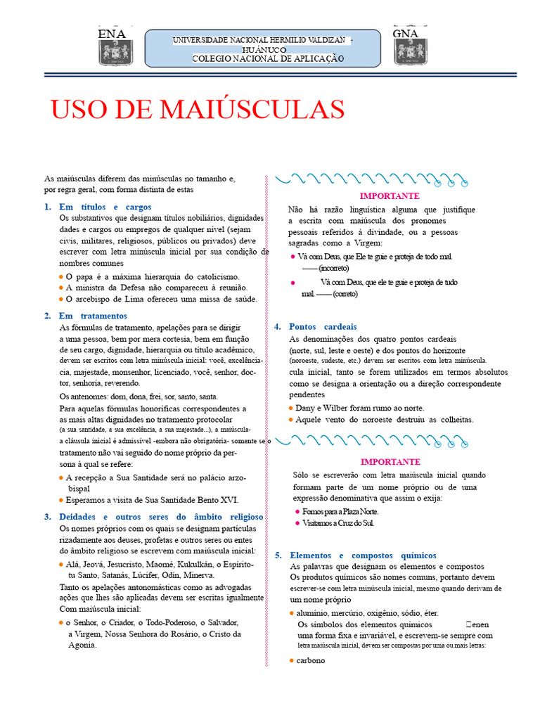Regras de Uso de Maiúsculas em Português | PDF | Caixa alta e caixa ...