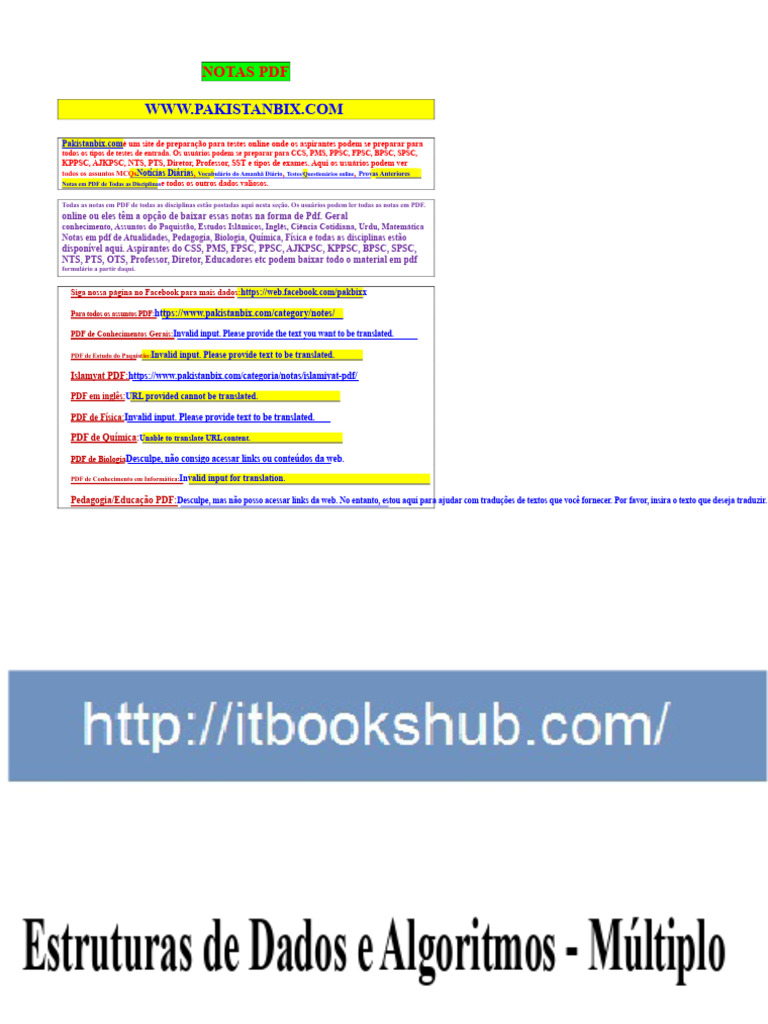 6-Estruturas de Dados e Algoritmos Questões de Múltipla Escolha Com Respostas PDF Notas | PDF ...
