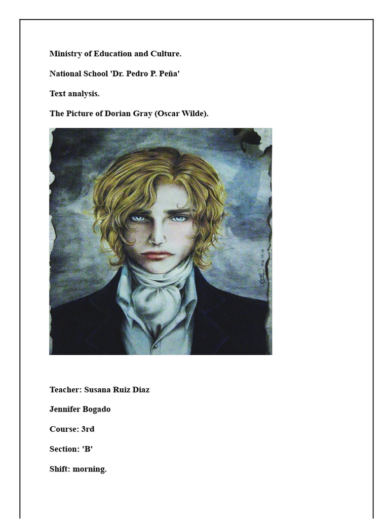 The Portrait of Dorian Gray Text Analysis | PDF | The Picture Of Dorian ...