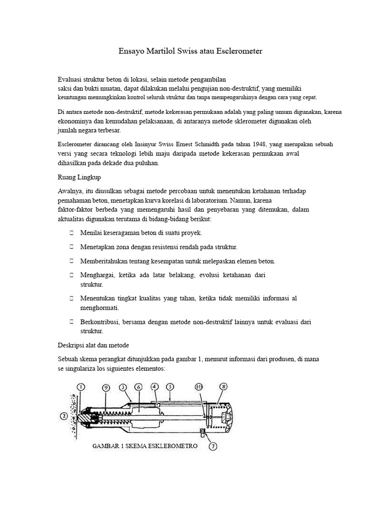 Pengujian Beton dengan Esclerometer | PDF