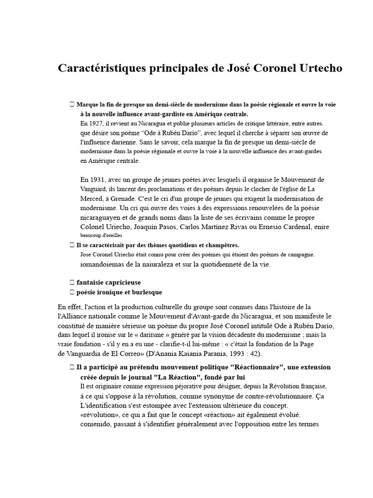 José Coronel Urtecho : Poésie avant-gardiste | PDF | Poésie | Nicaragua