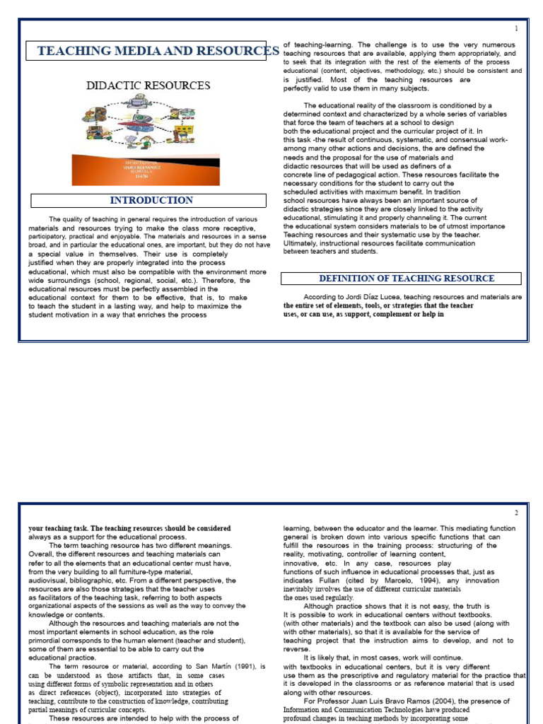 Effective Teaching Resources Overview | PDF | Learning | Teachers