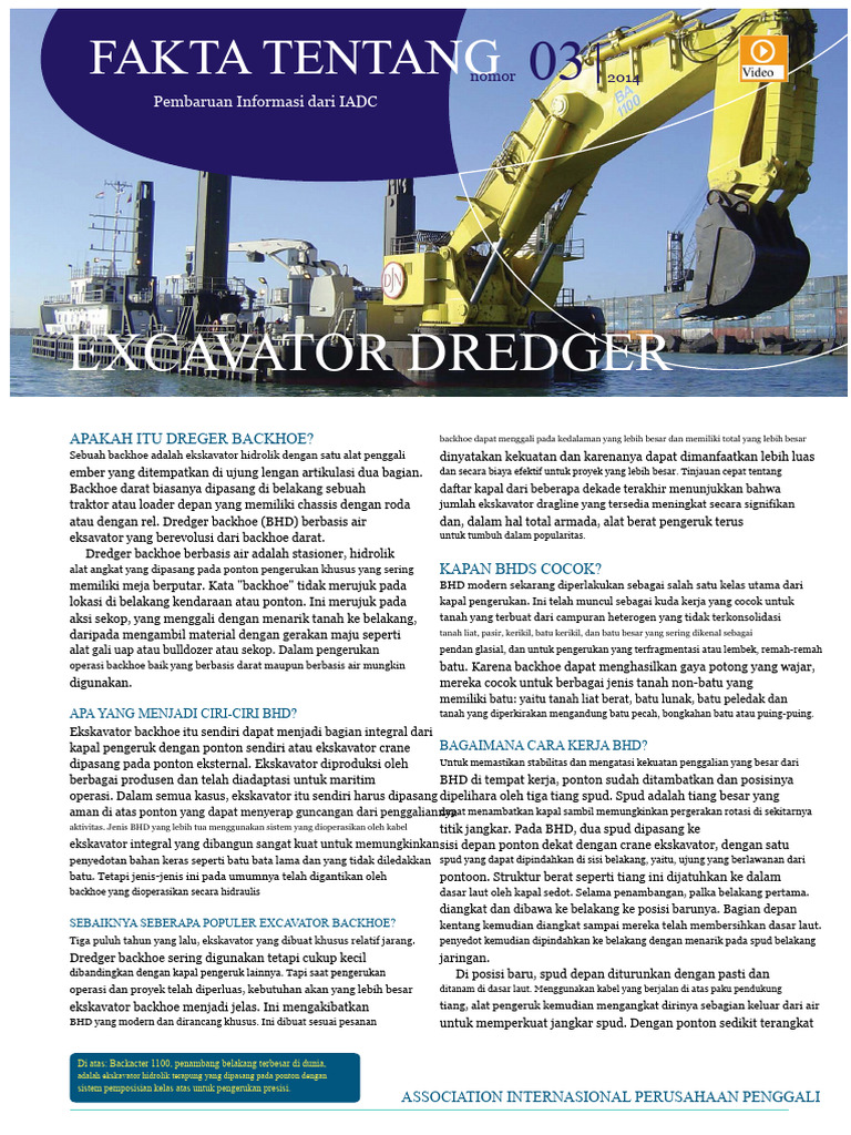 Dredger Backhoe: Fungsi dan Kegunaan | PDF