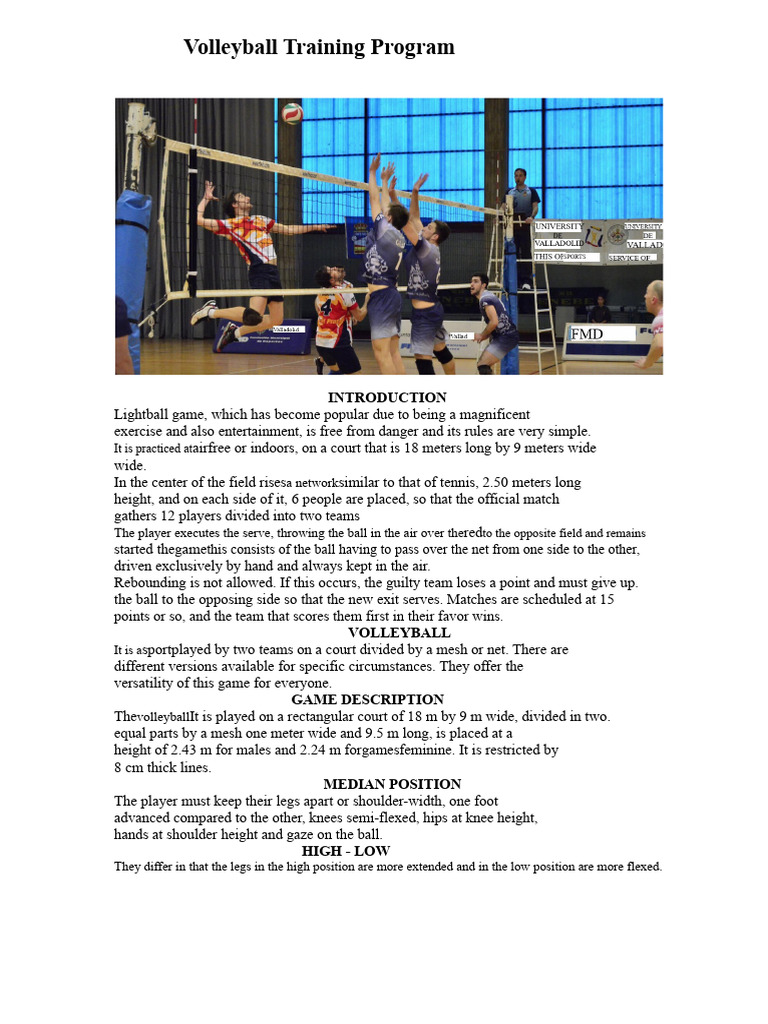 Volleyball Training Program | PDF | Physical Exercise | Limbs (Anatomy)