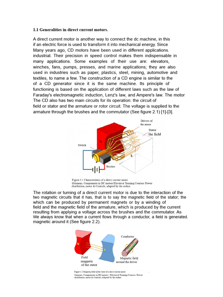 1.1 Generalities in Direct Current Motors | PDF | Electric Motor ...