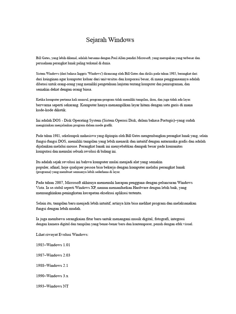 Sejarah Windows | PDF