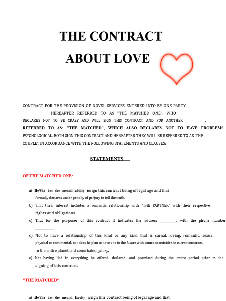 Part I - Contract | PDF | Violence | Romance (Love)