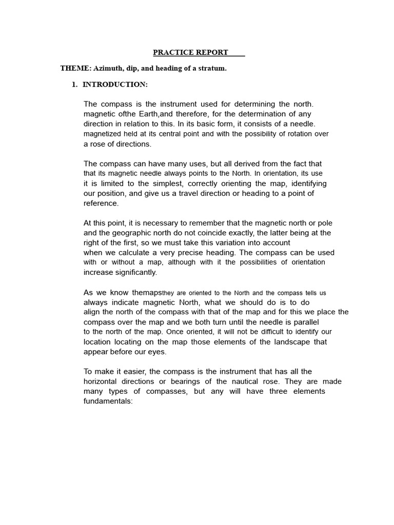 Azimuth, Heading and Dip. | PDF | Compass | Navigation