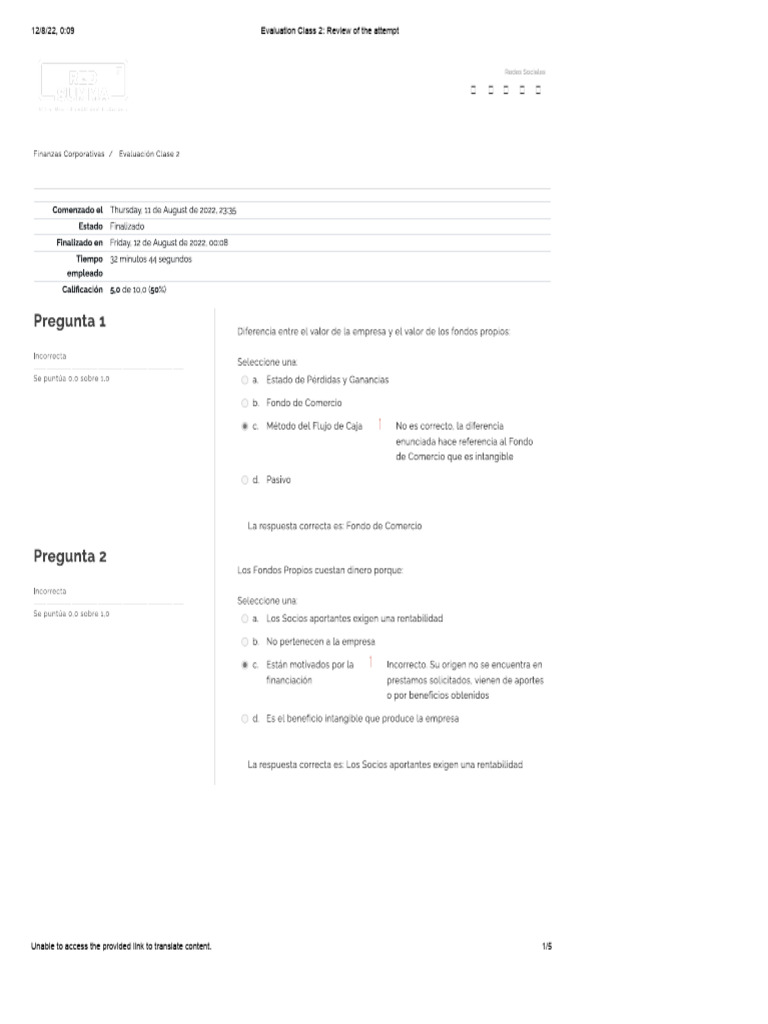 Class 2 Assessment Review Summary | PDF