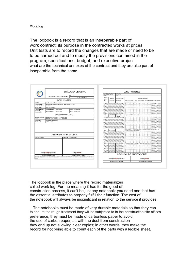 work log | PDF | Notebook