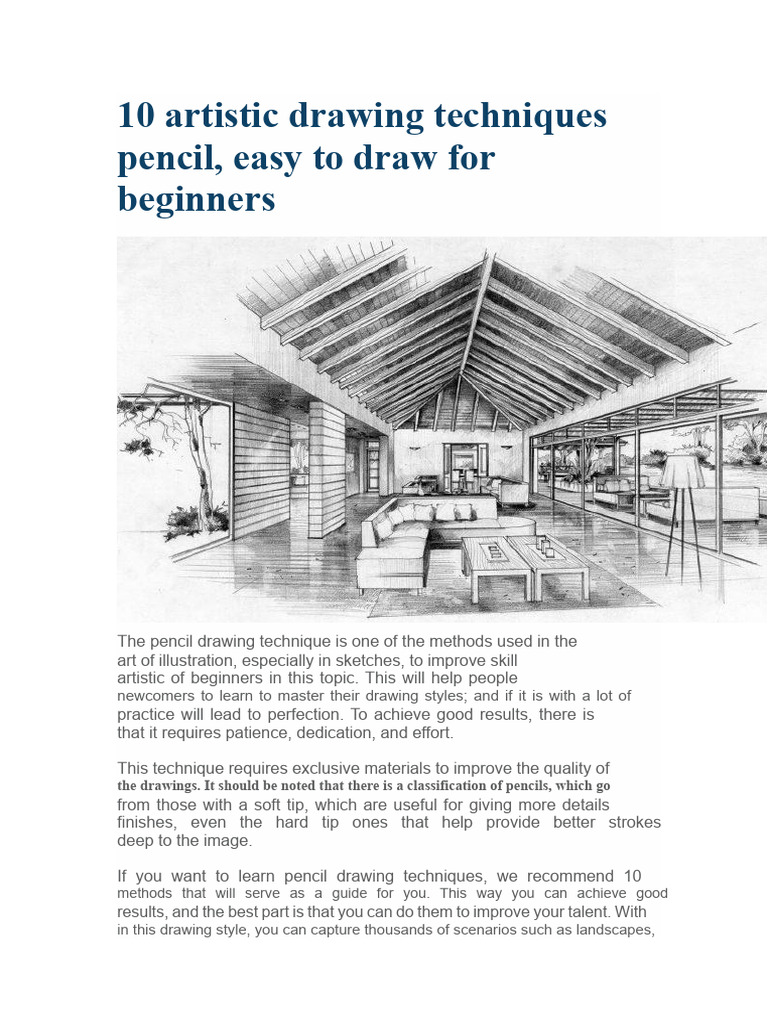 10 Pencil Drawing Techniques for Artistic Drawing | PDF | Drawing ...