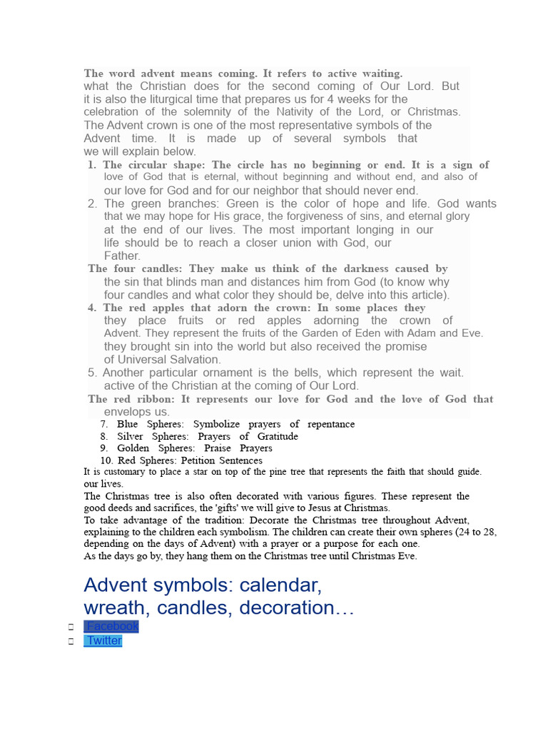 Advent Symbols | PDF | Advent | Wreath