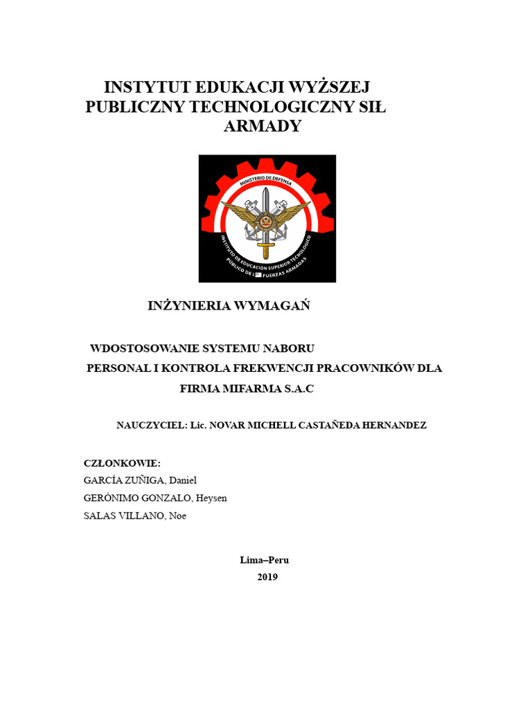 Raport Końcowy - MIFARMA | PDF