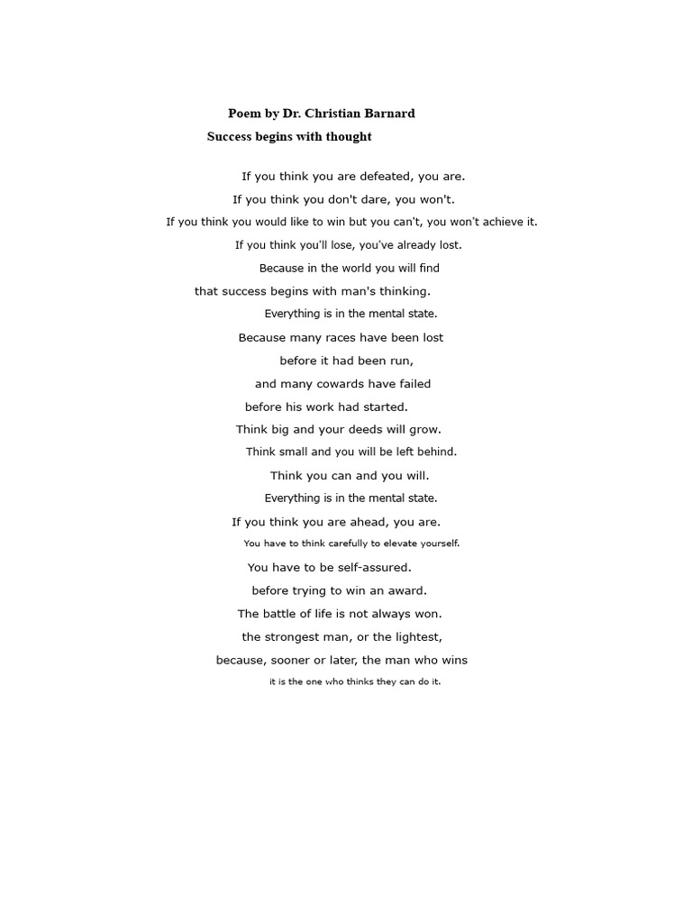Poem The Success | PDF