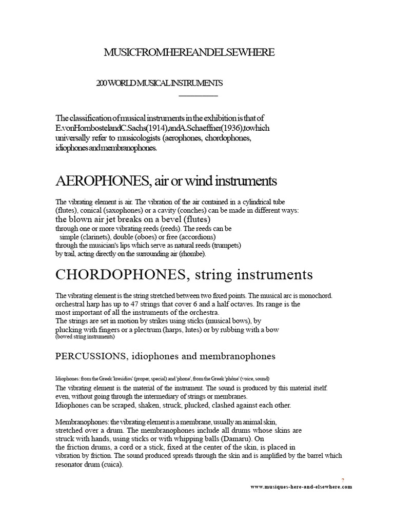 200 World Musical Instruments Overview | PDF | String Instruments ...