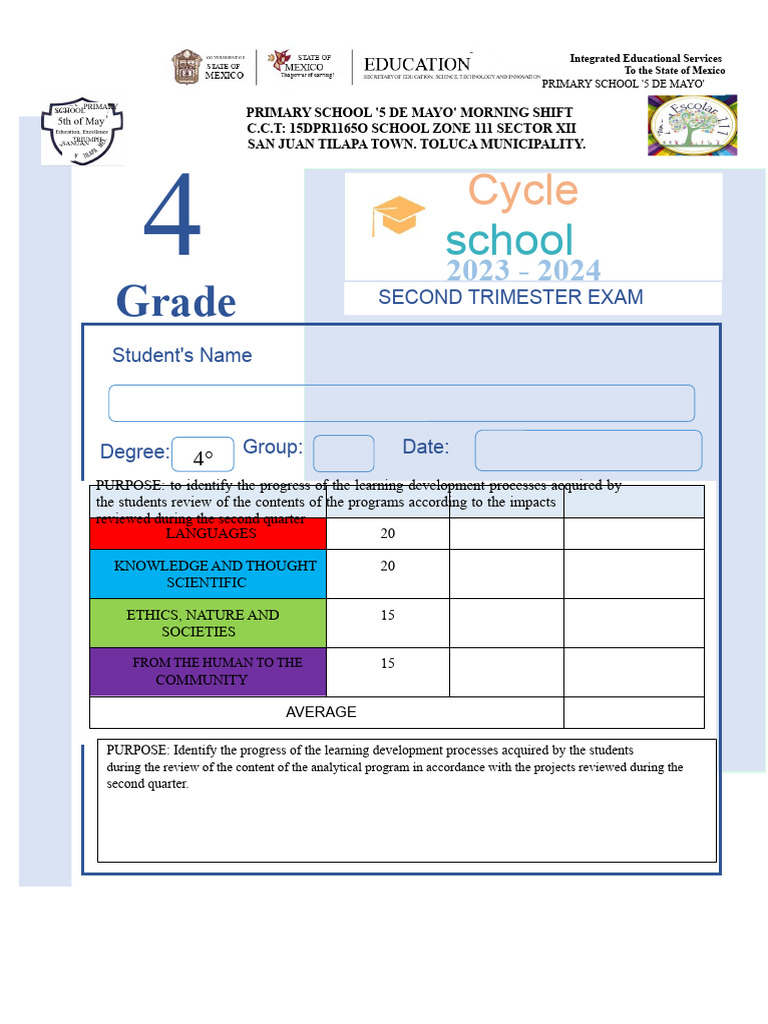 Fourth Grade Exam | PDF | Shape