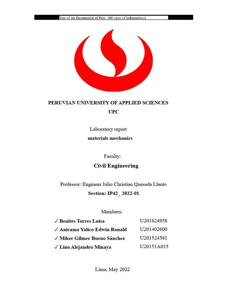 Final Project - GROUP 1 - Materials Mechanics | PDF | Deformation (Engineering) | Strength Of ...