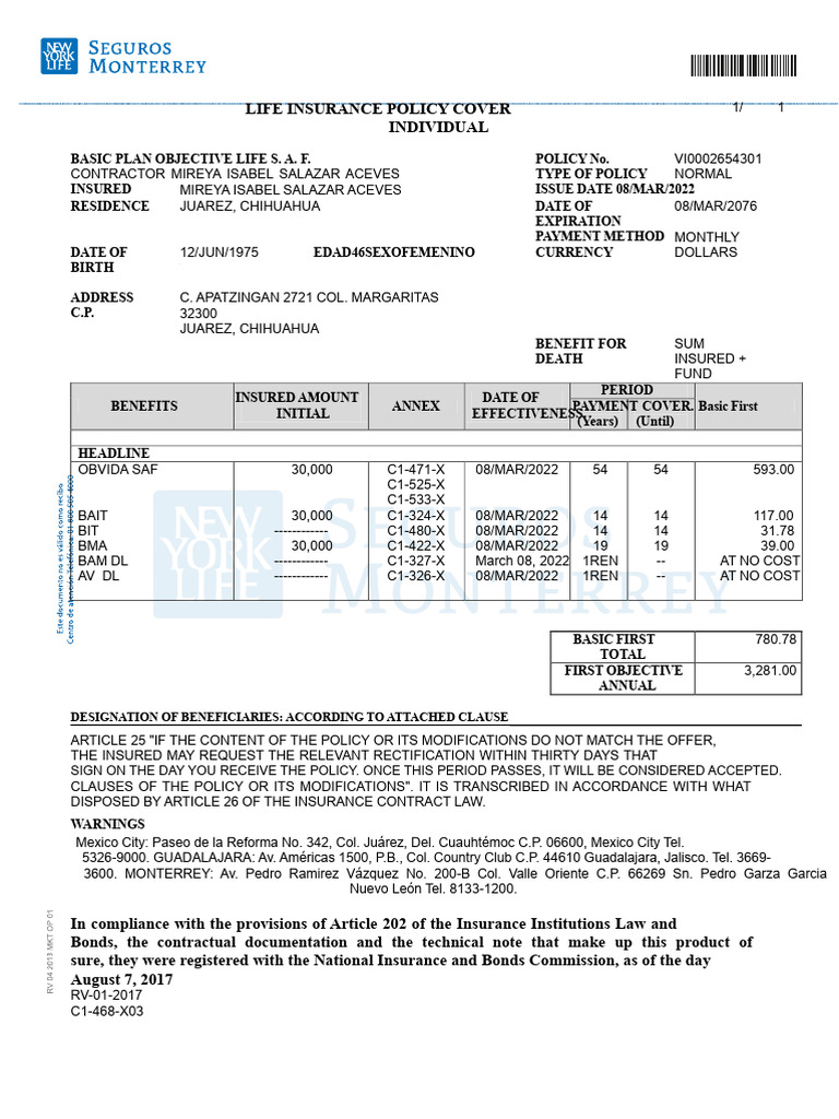 Cover Page of The Life Policy - 162429858 | PDF | Private Sector ...