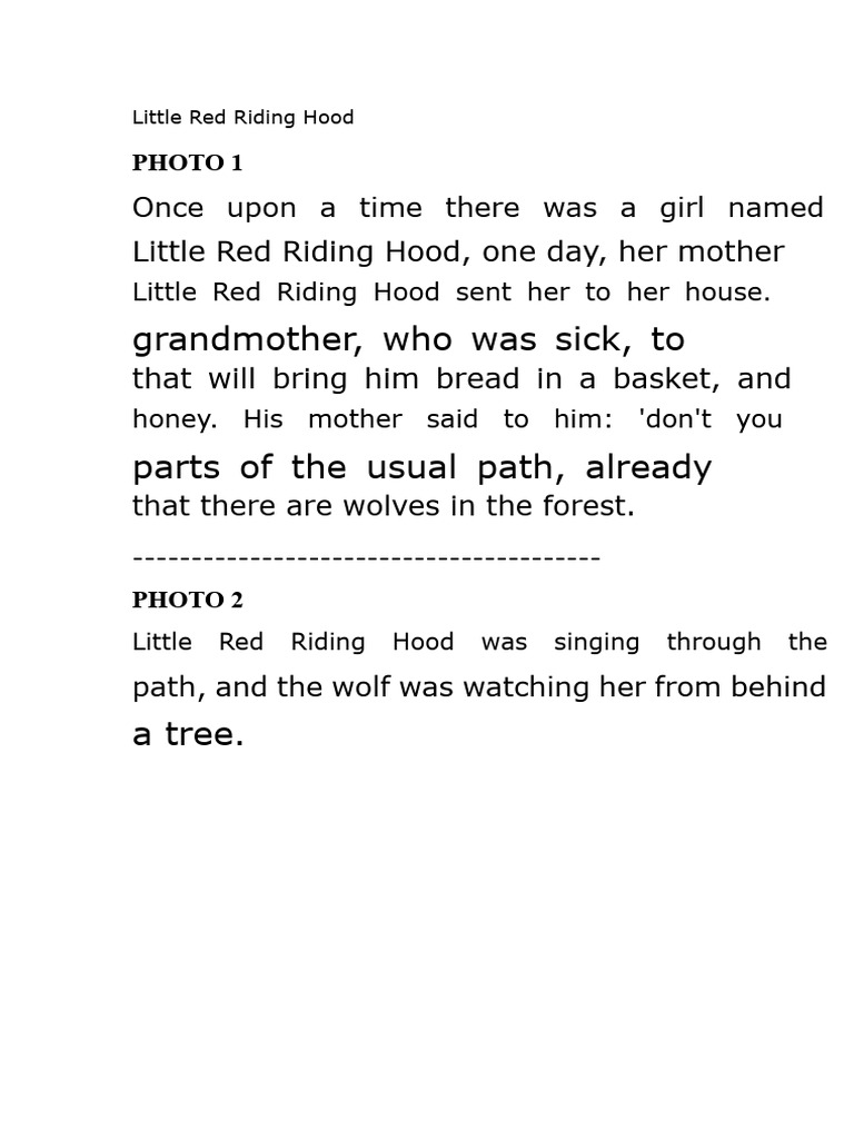 Little Red Riding Hood 6 Pages | PDF