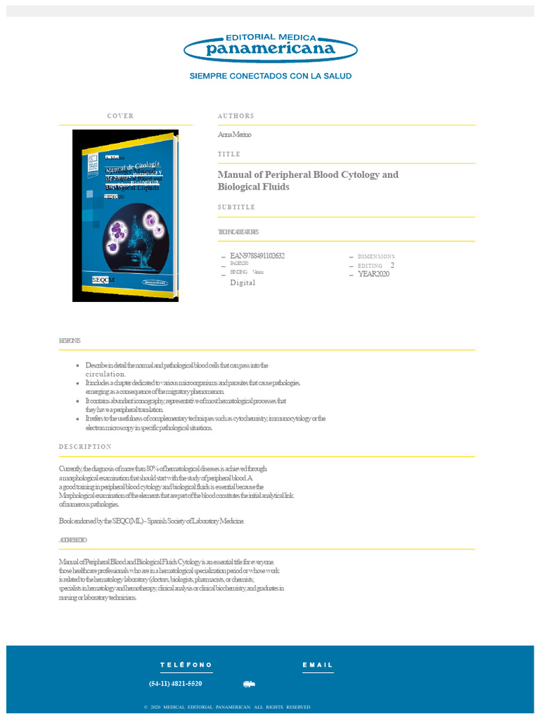 Manual of Peripheral Blood Cytology and Biological Fluids: Cover ...