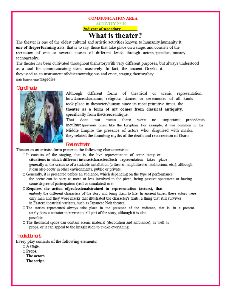 Theater 3RD Year of High School. | PDF | Theatre | Actor