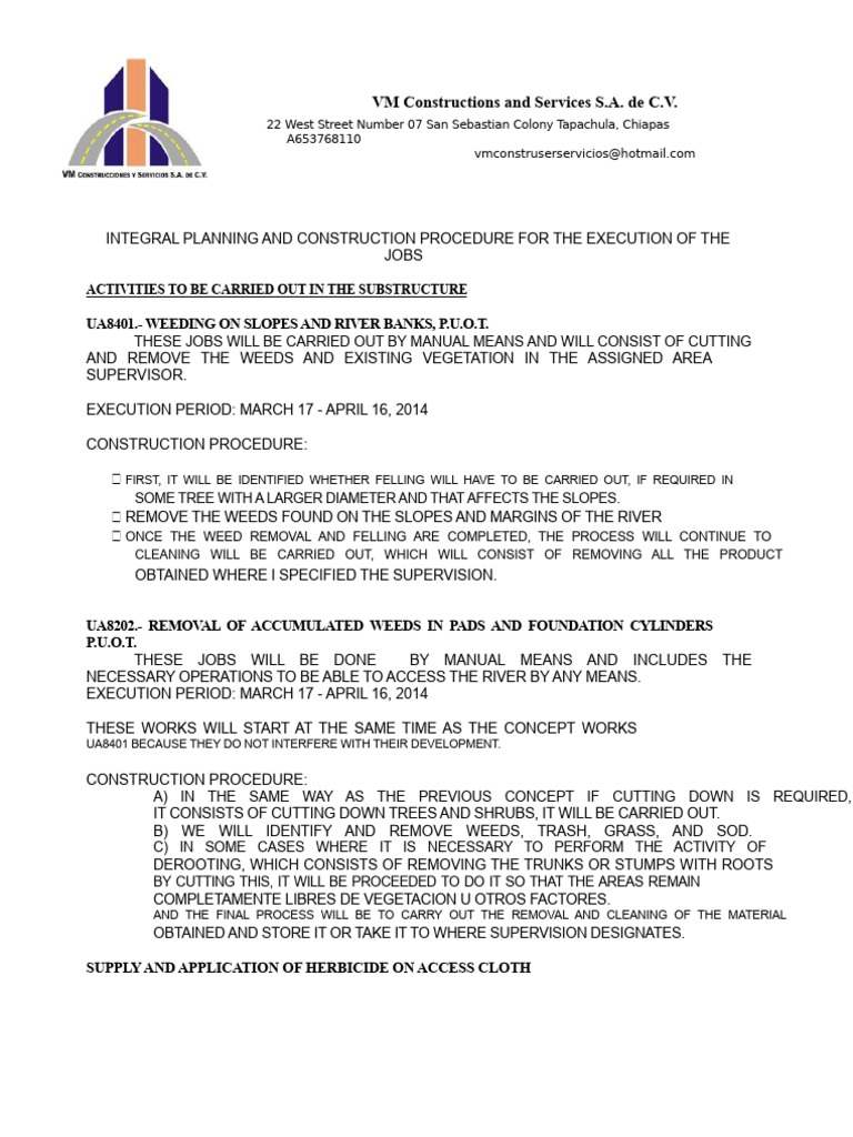 Construction Procedure for San Sebastian Project | PDF | Paint | Road ...