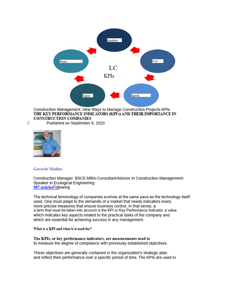 KPIs in Construction Companies | PDF | Performance Indicator | Employment