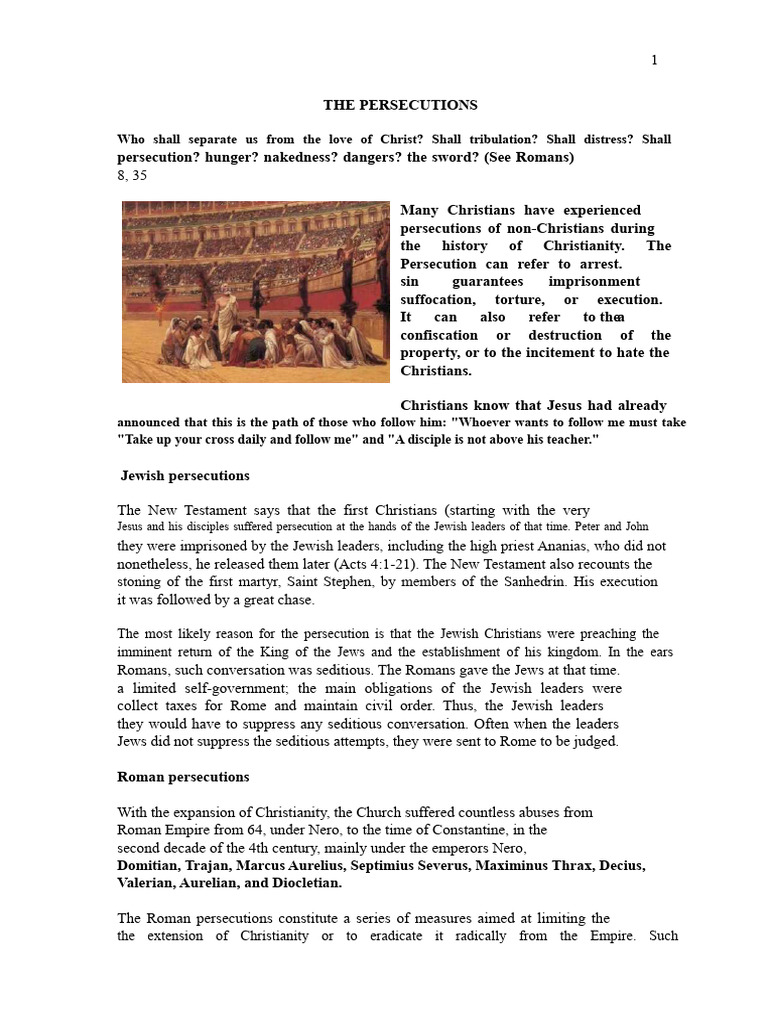 Christian Persecutions Through History | PDF | Ancient Rome | Roman Empire