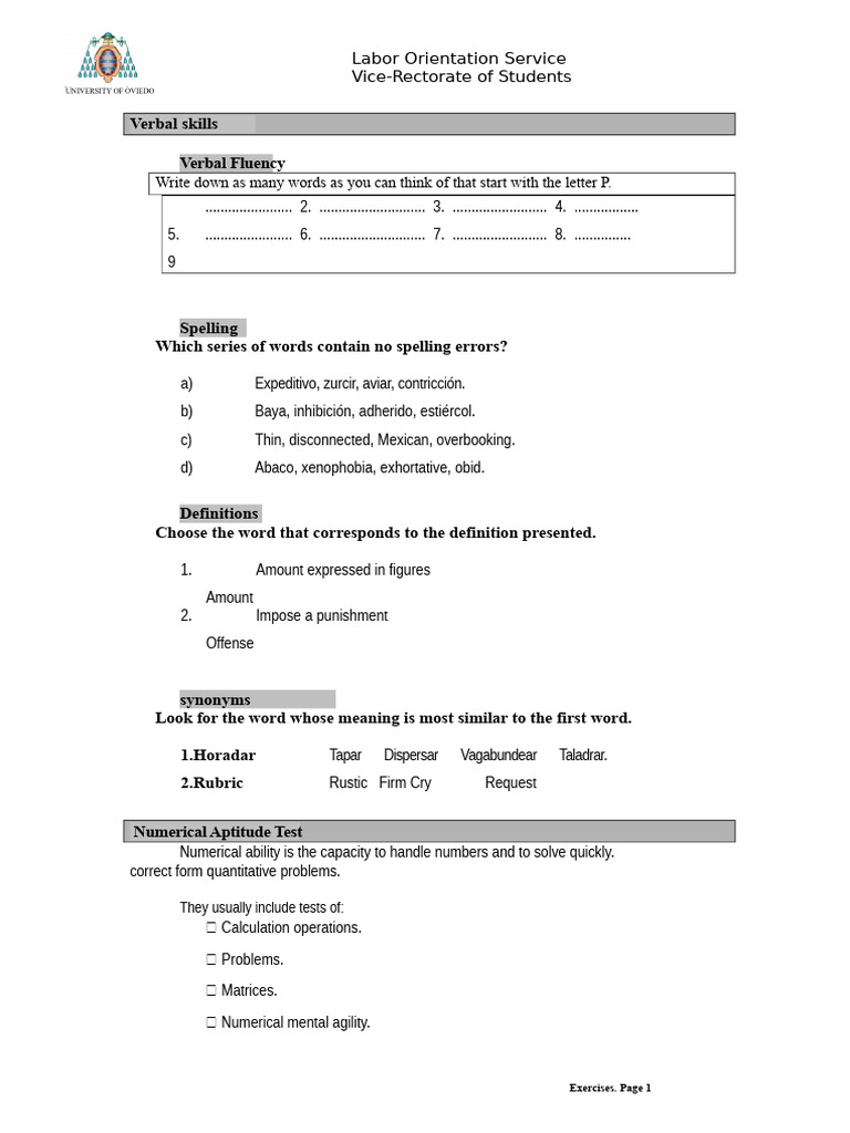 Psychotechnical Examples | PDF | Reason
