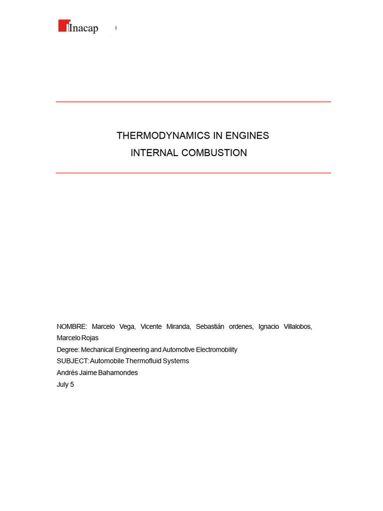 Thermodynamics in Internal Combustion Engines | PDF | Heat | Thermodynamics