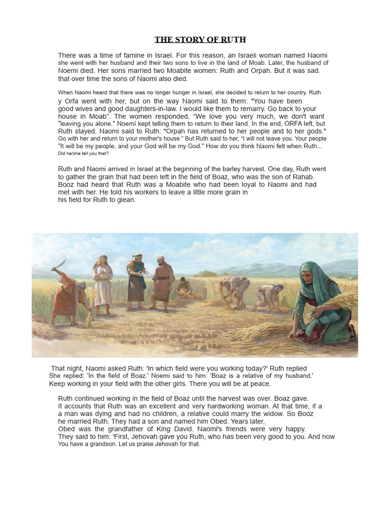 The History of Ruth | PDF | Ruth (Biblical Figure) | Book Of Ruth